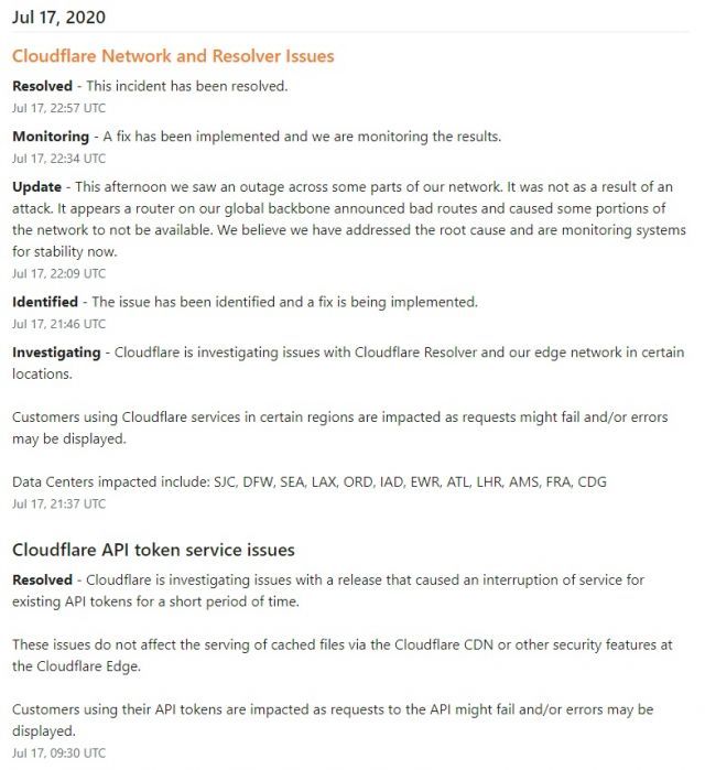 Internet Access Goes Down, Cloudflare Issues to Blame | Alternative ...