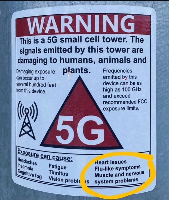 5G Warning Label says Heart Issues, Flu-Like symptoms, Tinnitus ...