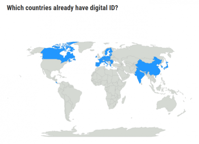 The Mark of Beast Here Mandatory Digital ID Map shows which countries ...