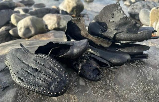 Hundreds Of Mysterious Old Leather Shoes Discovered On A Beach In Wales ...